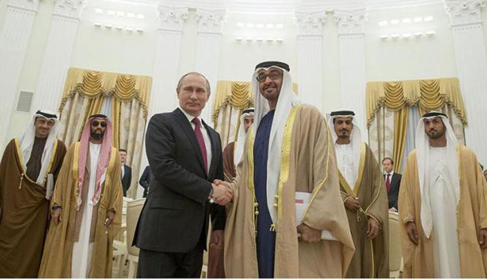 بالصور محمد بن زايد يبحث مع بوتين تعزيز العلاقات الثنائية