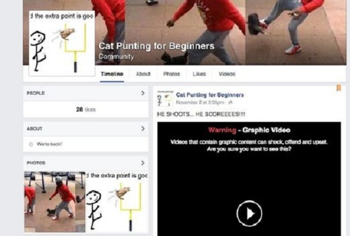 صفحة على "فيسبوك" مخصصة لمقاطع تعذيب القطط