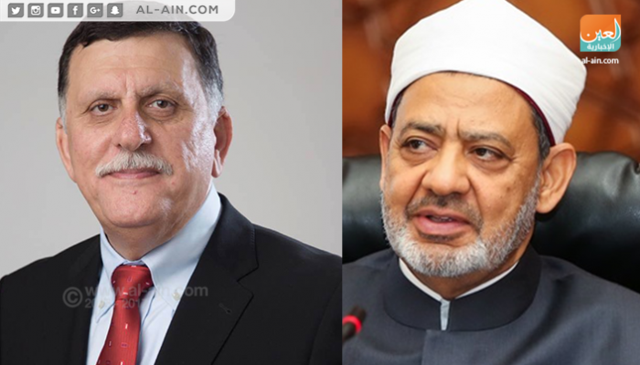 الطيب للسراج: الأزهر يقف مع ليبيا ووحدة ترابها