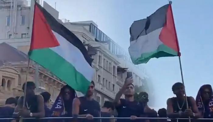 Barcelona'nın Şampiyonluk Kutlamalarında Lamine Yamal Filistin Bayrağı Açtı